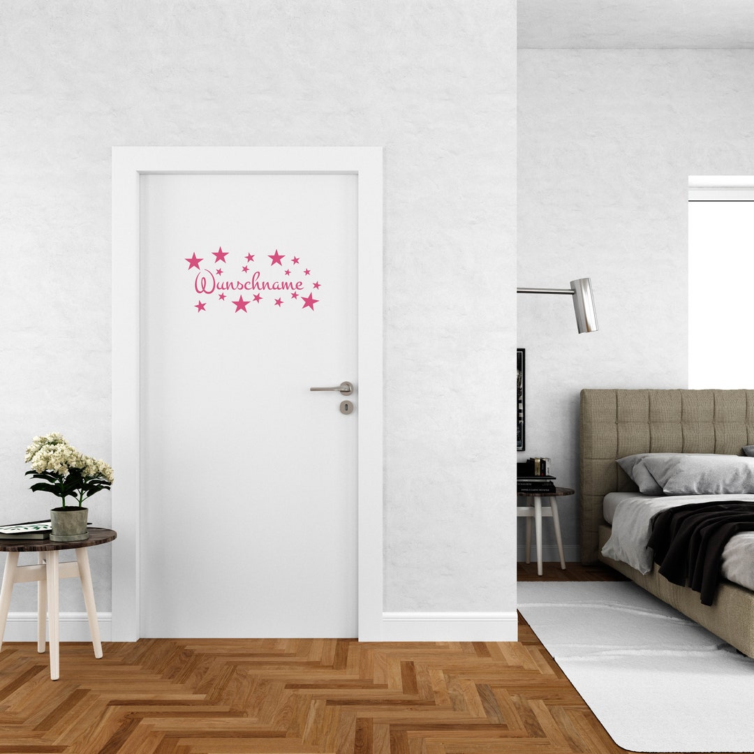Sticker With Names and Stars Door Sticker for Children's Room Door Sign ...