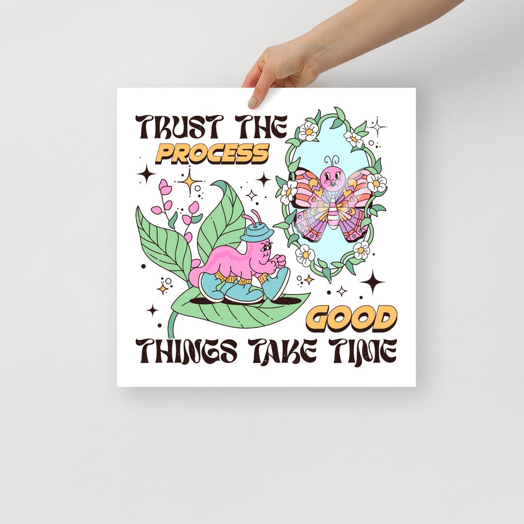 Trust the Process Poster Retro Design Inspirational Wall Art ...