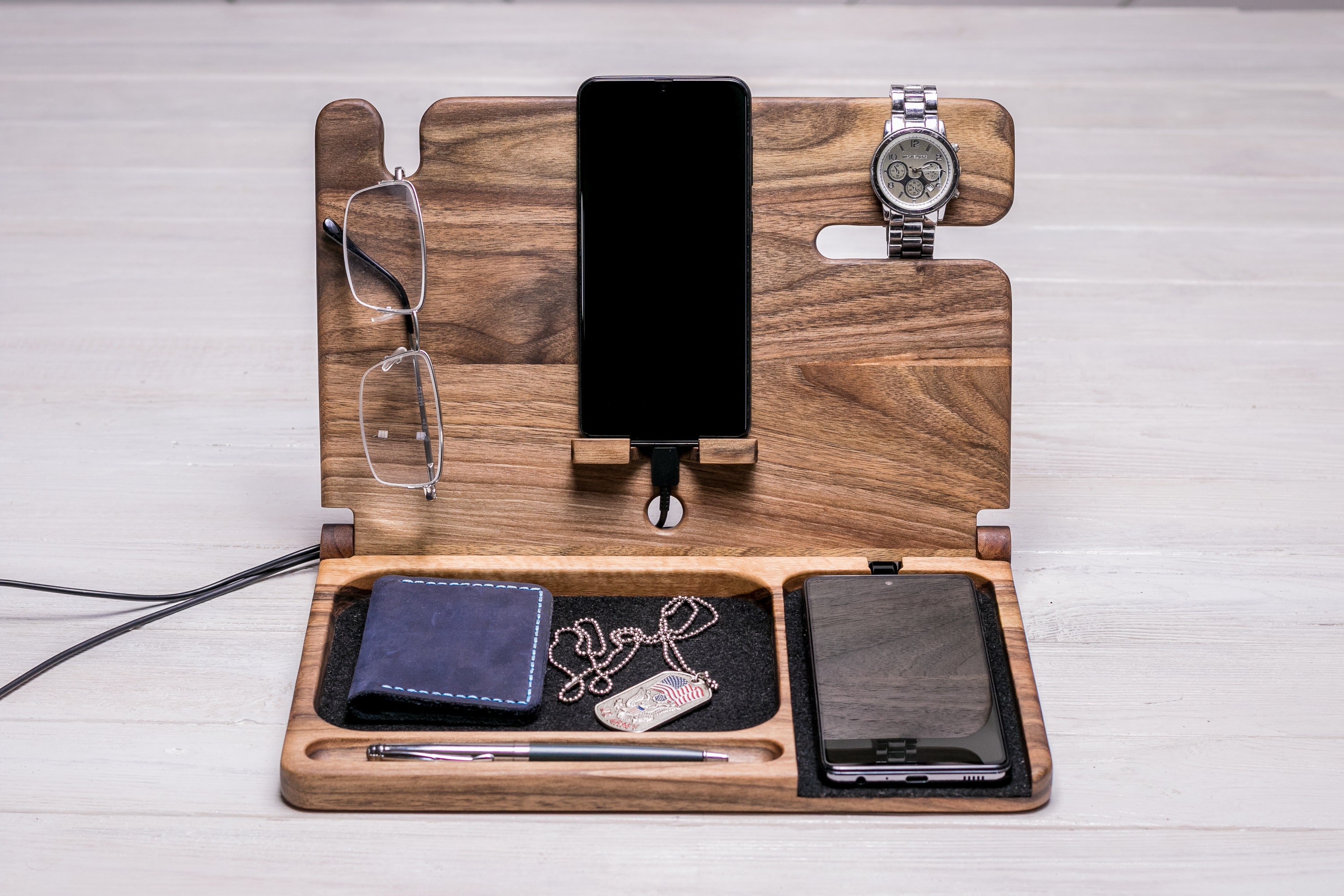 Minimalist Wooden Desk Organizer Table Organizer Samsung - Etsy