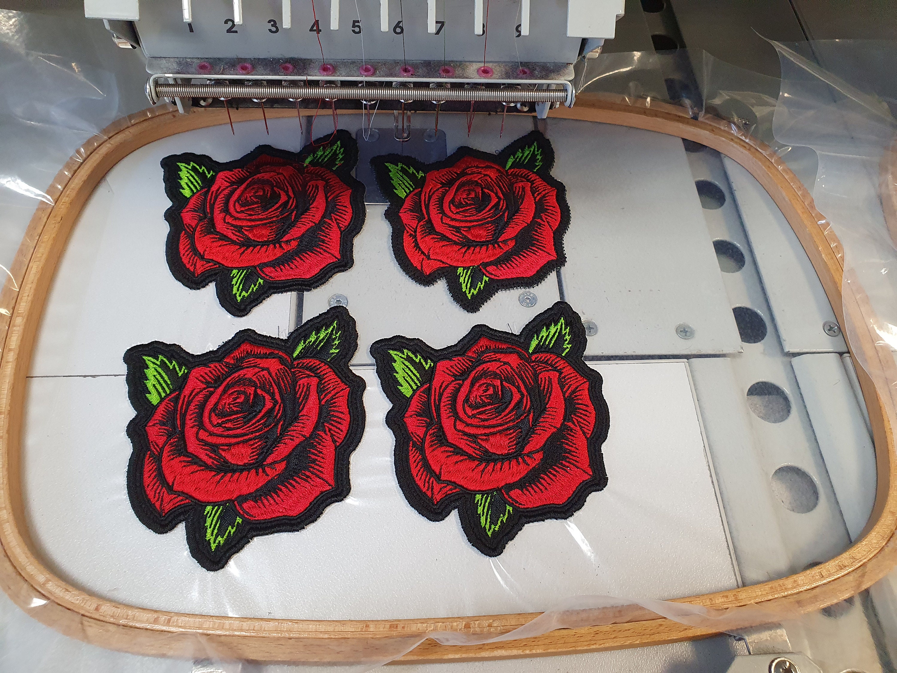 Set of 2 Sew on Rose Patches Big and Small Embroidered Rose - Etsy