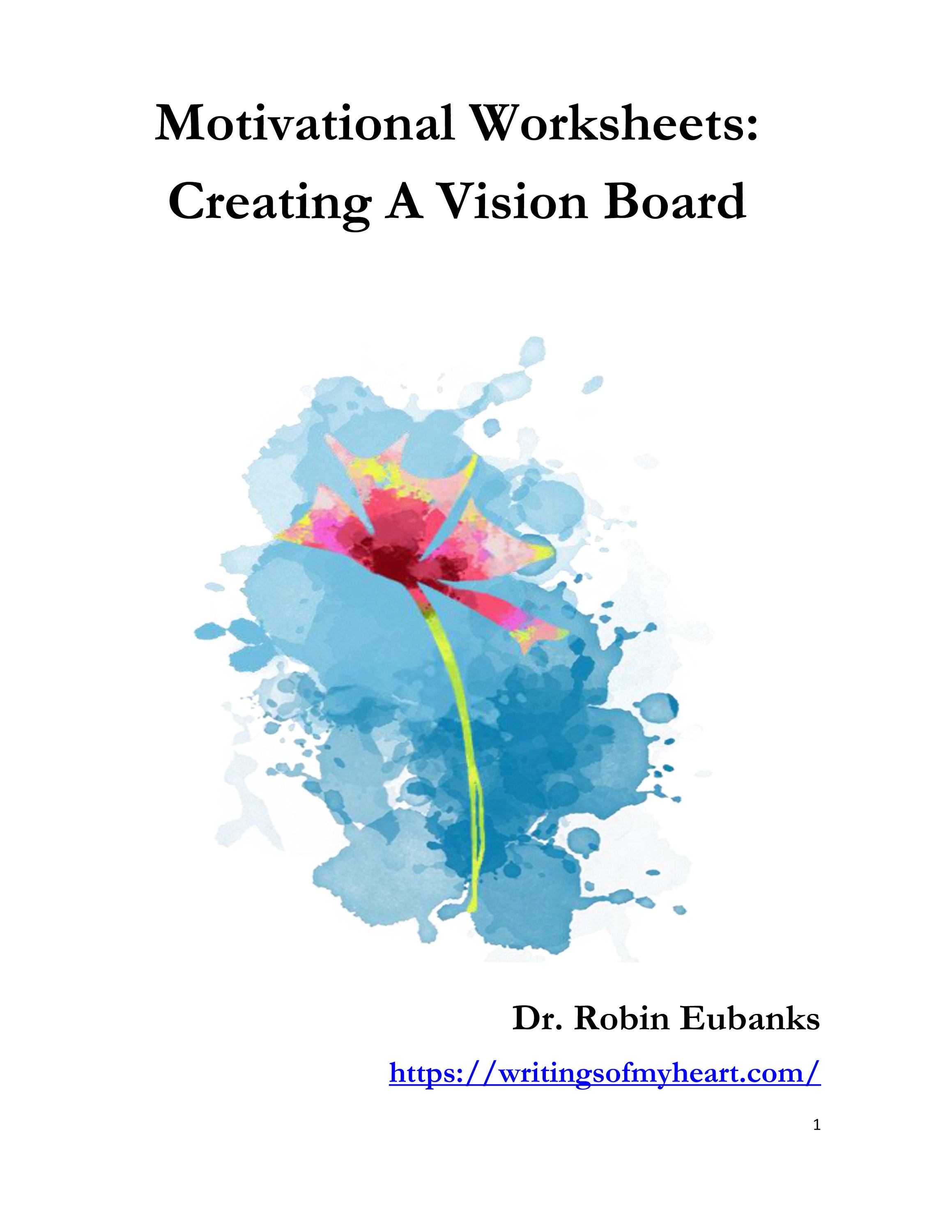 Create a Vision Board -5 Dynamic Motivational Worksheets, See Dreams ...