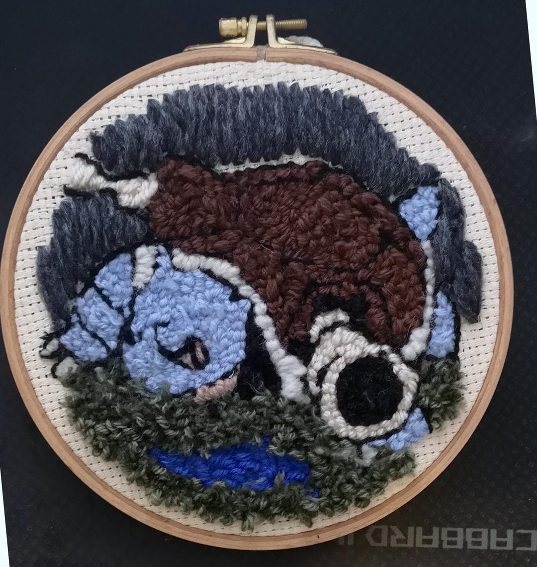 Blastoise Pokemon Wall Decor Punch Needle Embroidery, Handmade With ...