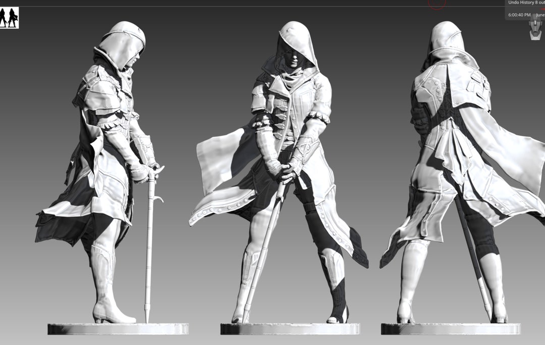 Assassins Creed Syndicate Evie Frye, Leaning on Cane STL 3D Print Model ...