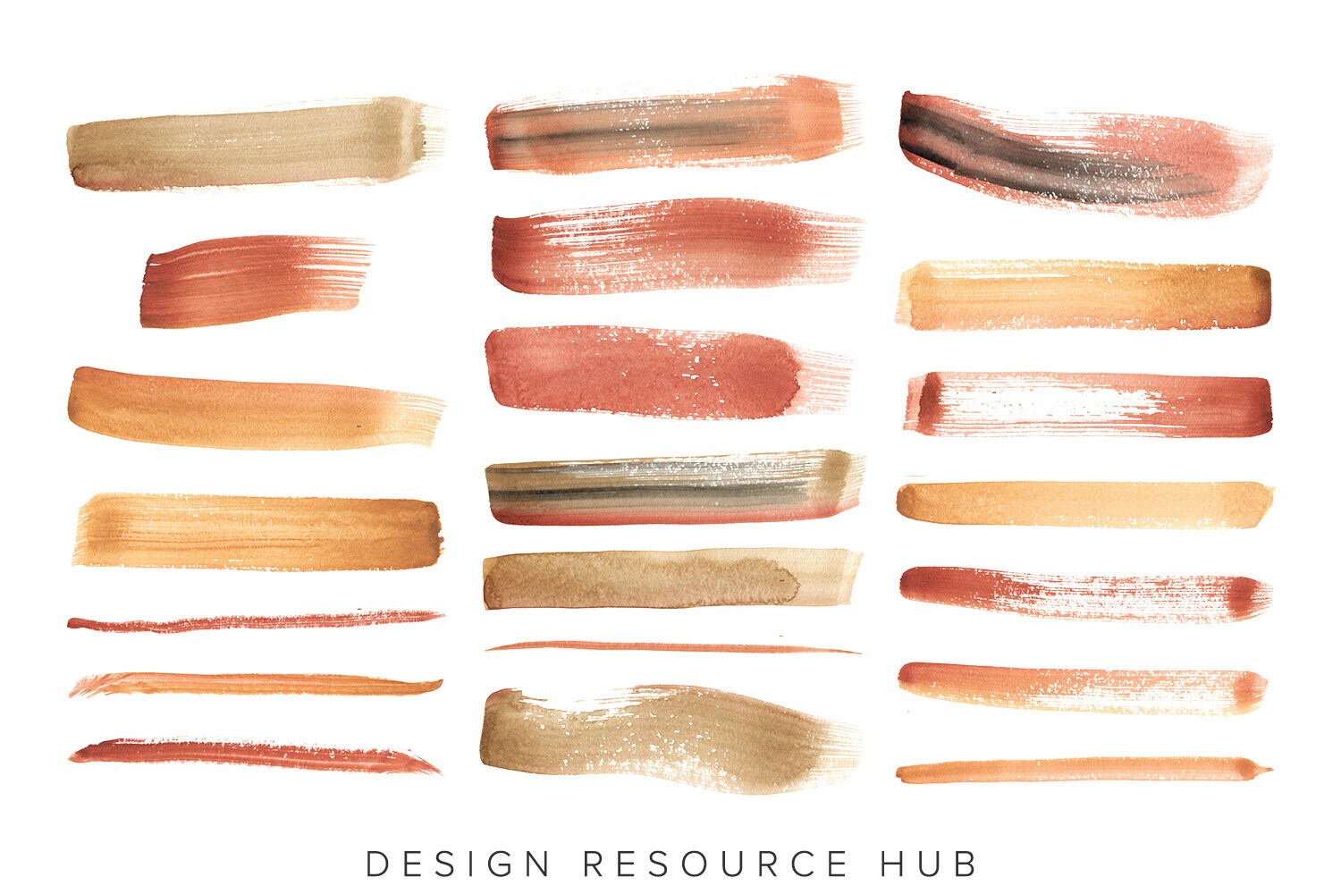 Neutral Earth Tones Digital Brush Stroke Clipart • Logo Artwork ...