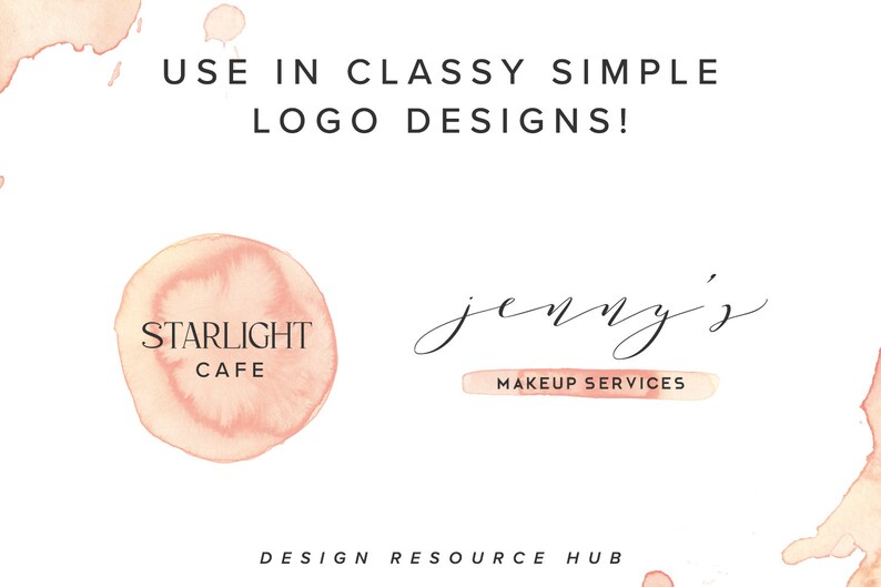 Golden Peach Watercolor Splash Pack • Logo Artwork • Website Graphics ...