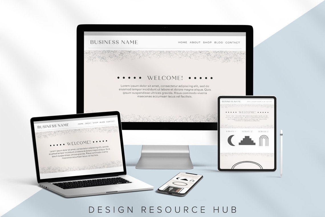 Website Graphics Pack • Black Boho Accents • Website Accents • Website ...