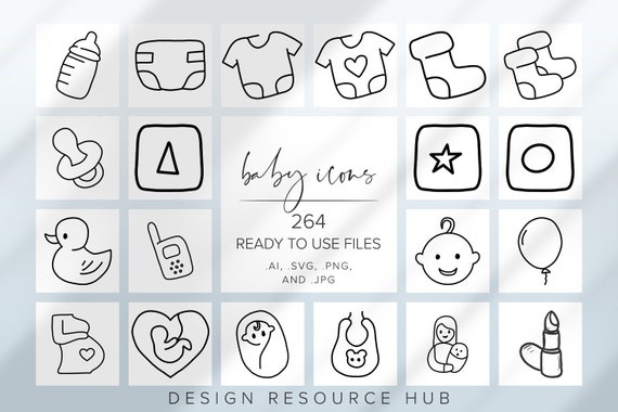 Baby Icon Set Website Icon Pack SVG Icons Social Media | Etsy