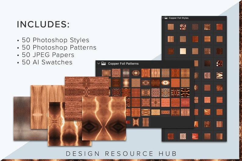 Copper Foil Photoshop Style Pack One Click Layer Style Pack - Etsy