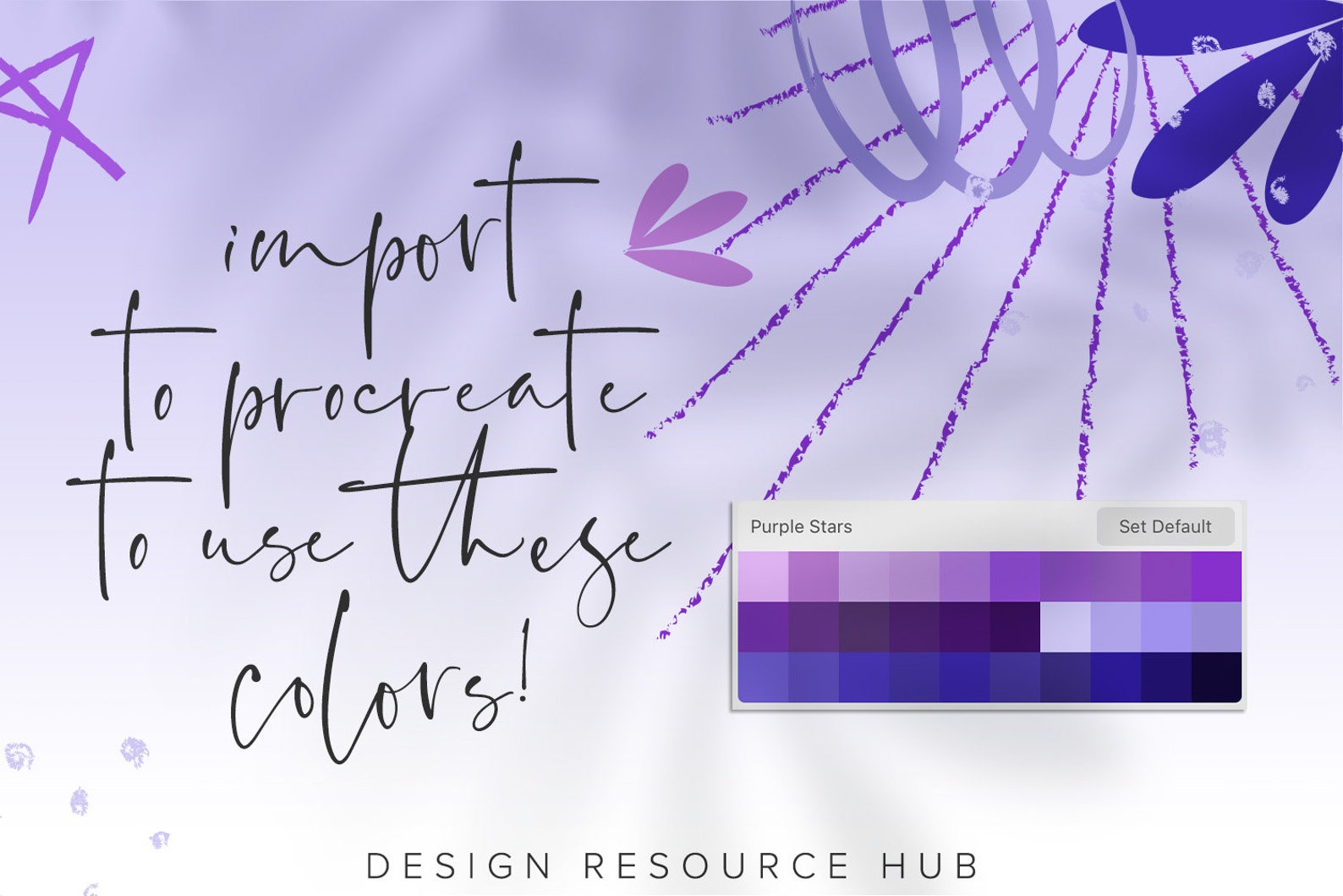 Procreate Color Palette: Purple Stars • Graphic Design Resource • iPad ...