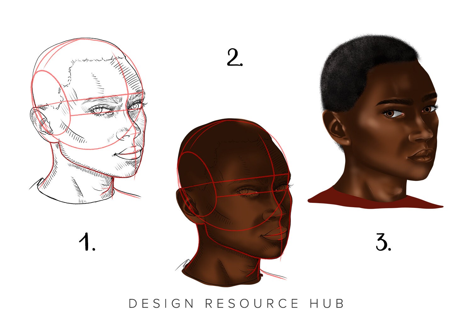 Procreate Drawing Guides: Men Portrait Poses • Procreate Stamps • DIY ...