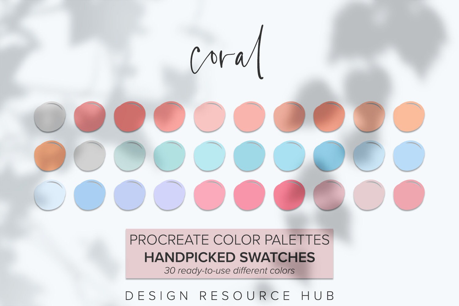 Procreate Color Palette: Coral • Graphic Design Resource • iPad Design ...