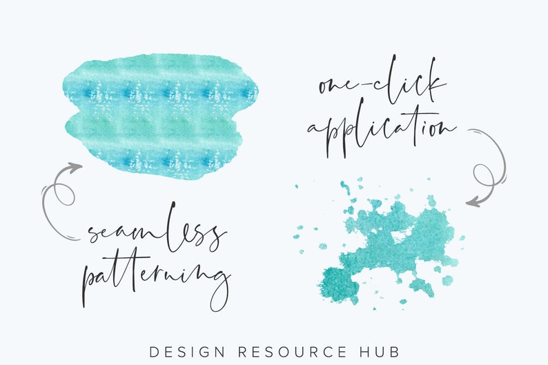 Beach Foam Watercolor Photoshop Style Pack • One Click Layer Style Pack ...