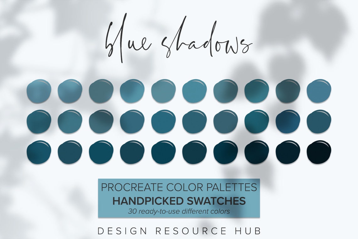 Procreate Color Palette: Blue Shadows Graphic Design - Etsy
