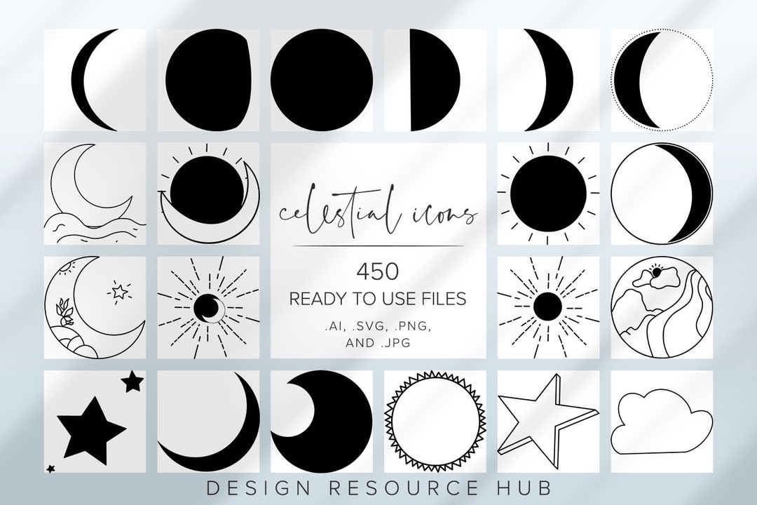 Celestial Icon Set • Website Icon Pack • SVG Icons • Social Media Icons ...