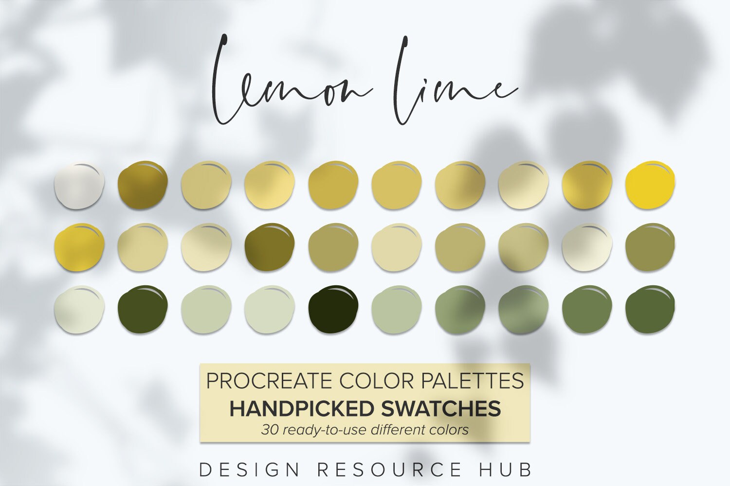Procreate Color Palette: Lemon Lime Graphic Design Resource - Etsy