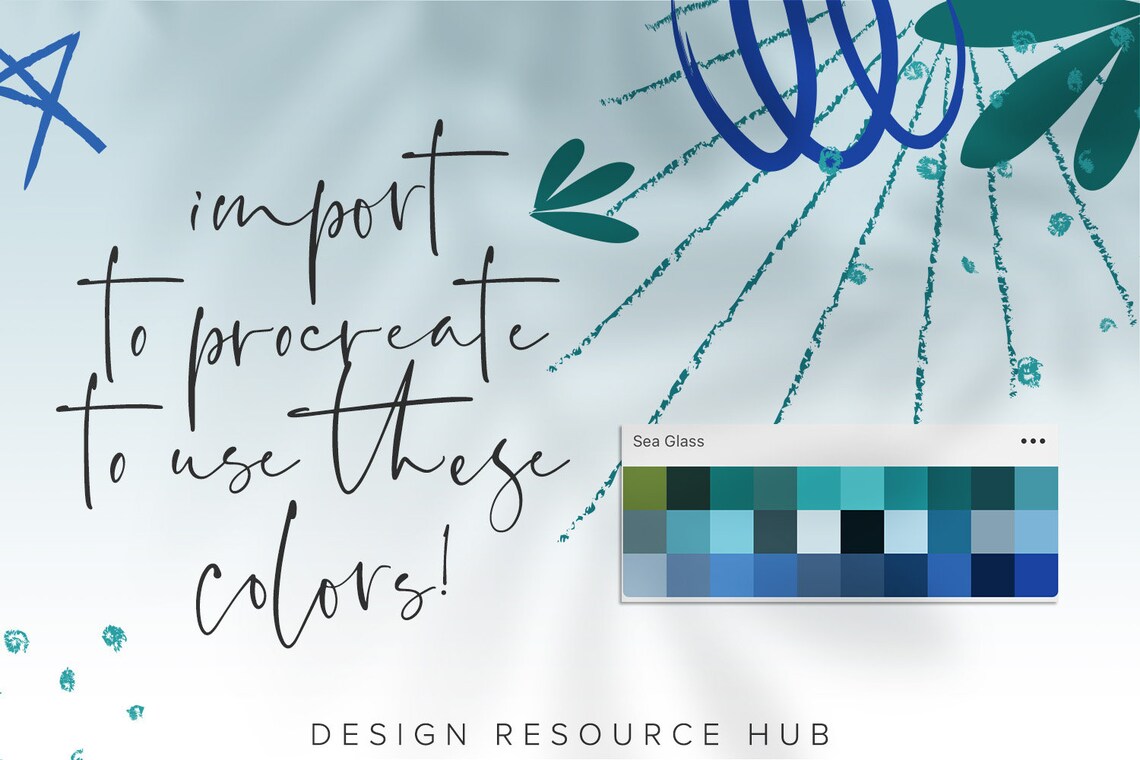 Procreate Color Palette: Sea Glass • Graphic Design Resource • iPad ...