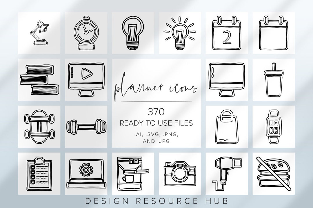 Planner Icon Set • Website Icon Pack • SVG Icons • Social Media Icons ...