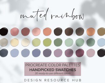 Muted Rainbow Color Palette - Etsy
