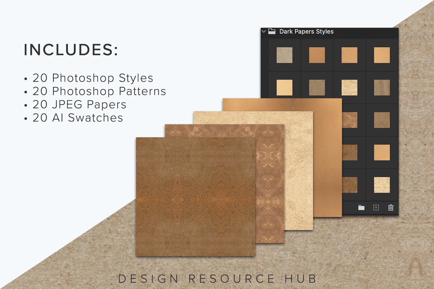 Dark Paper Photoshop Style Pack • One Click Layer Style Pack • Includes ...