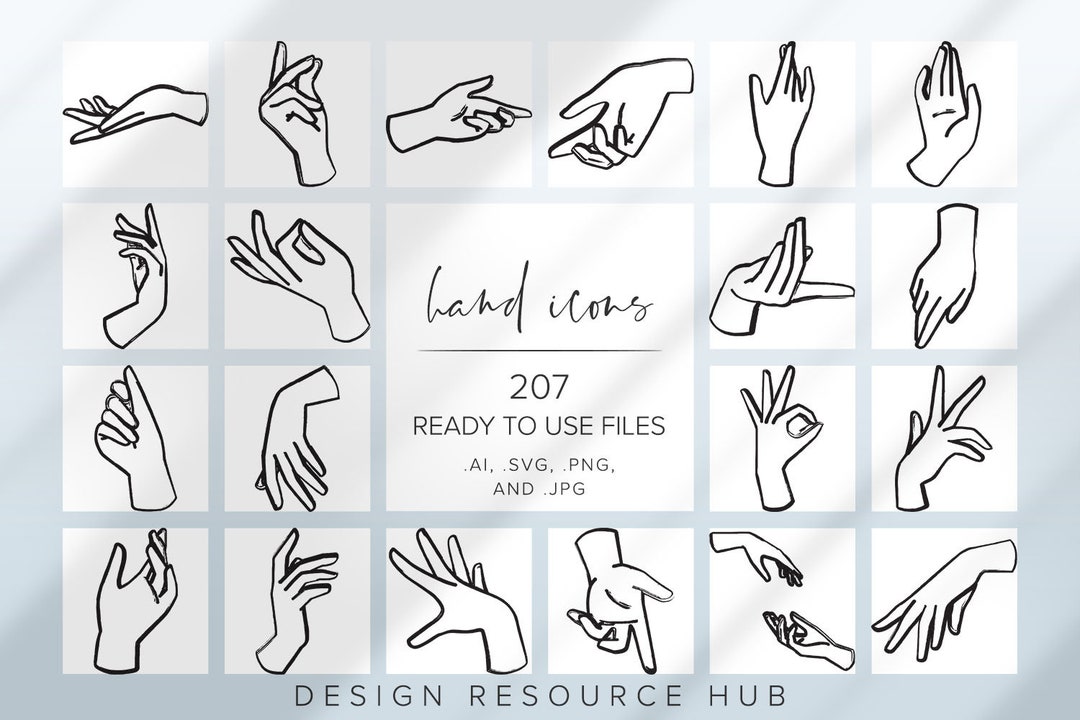 Hand Icon Set • Website Icon Pack • SVG Icons • Social Media Icons ...
