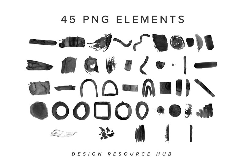 Black Watercolor Splash Pack • Logo Artwork • Website Graphics ...