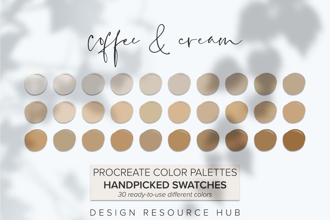 Procreate Color Palette: Coffee & Cream • Graphic Design Resource ...