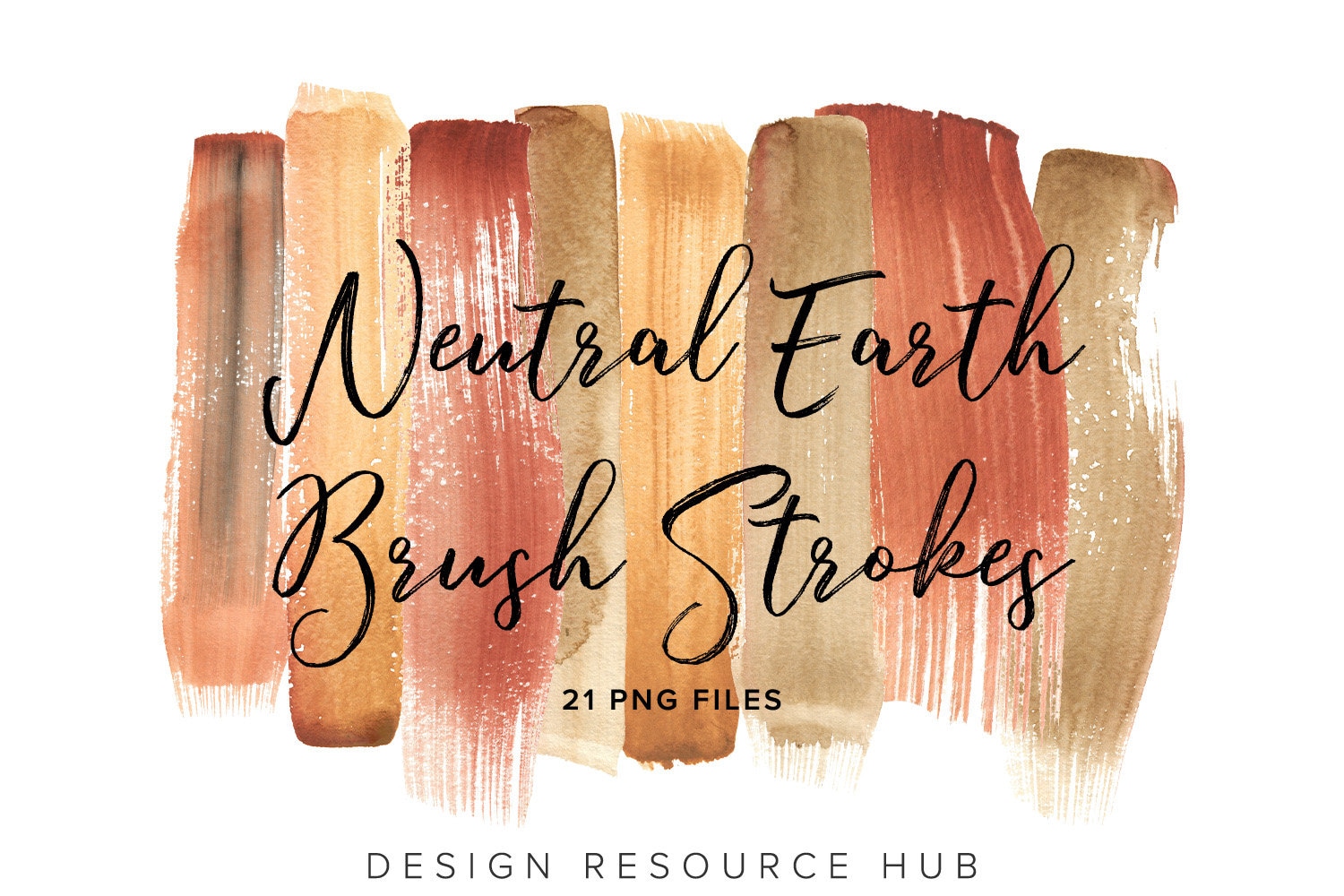 Neutral Earth Tones Digital Brush Stroke Clipart • Logo Artwork ...