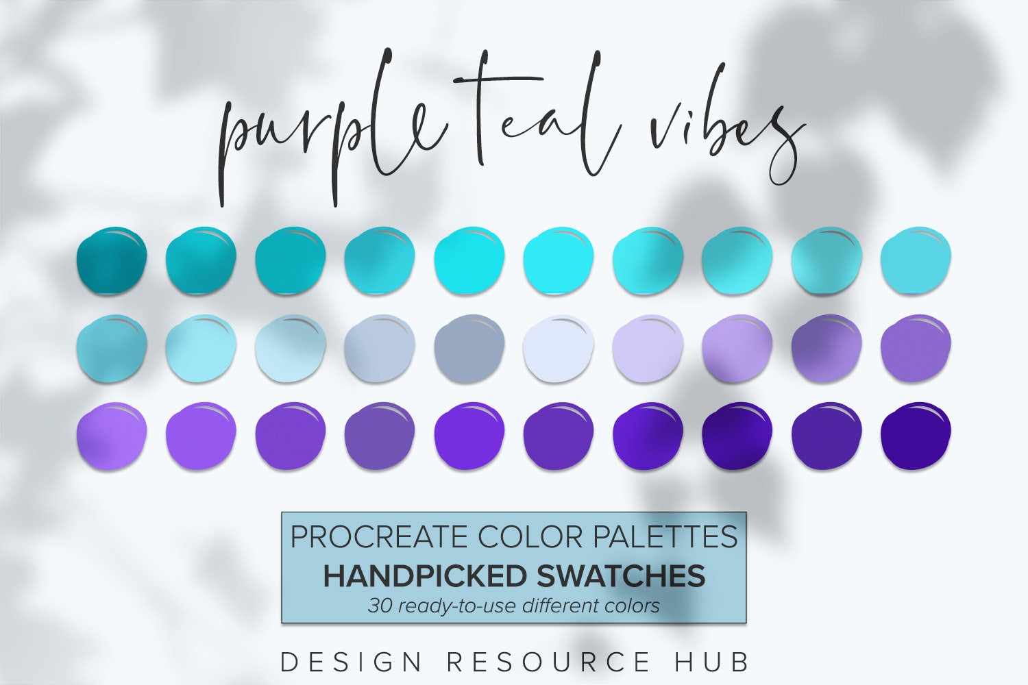 Procreate Color Palette: Purple Teal Vibes Graphic Design Resource iPad ...