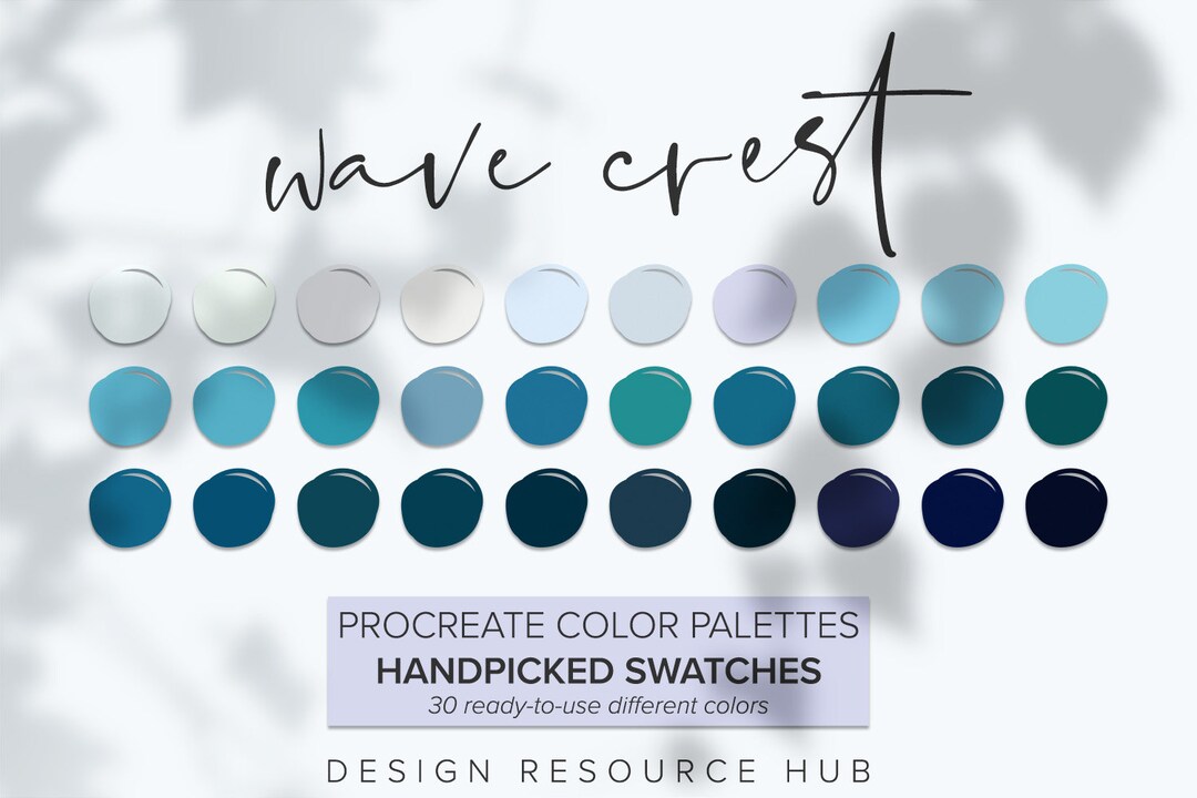 Procreate Color Palette: Wave Crest • Graphic Design Resource • iPad ...