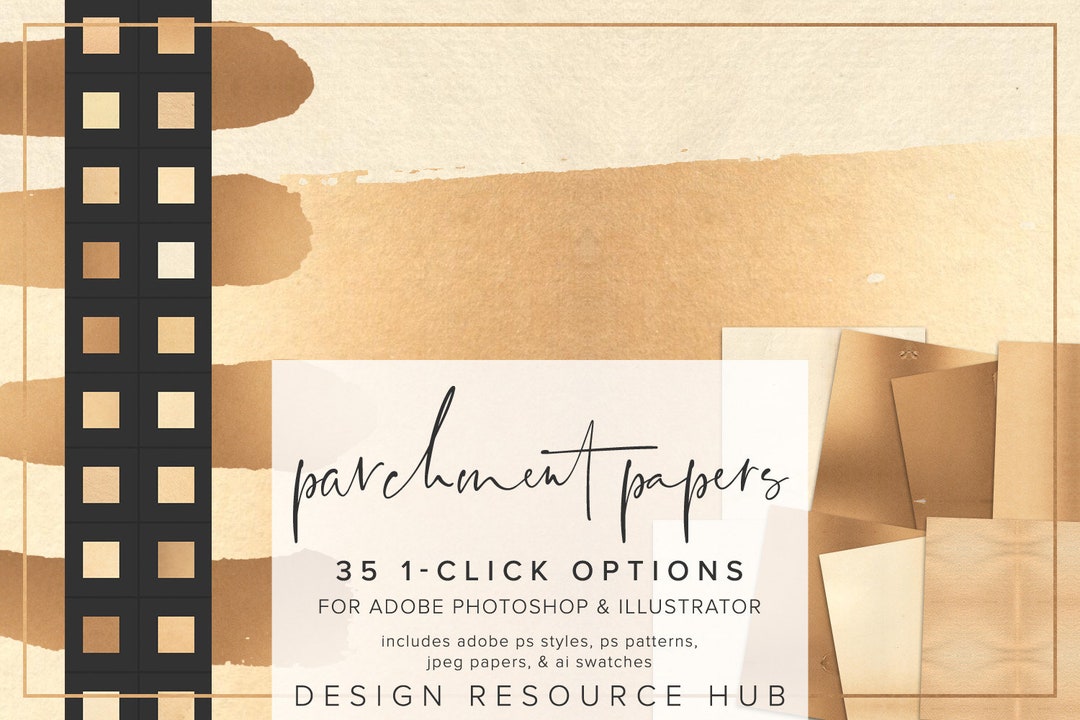 Parchment Paper Photoshop Style Pack • One Click Layer Style Pack ...