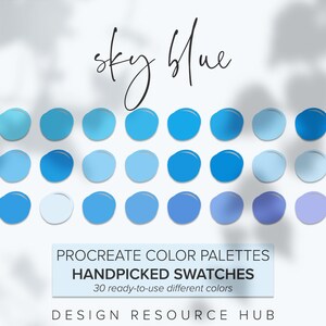 Procreate Color Palette: Sky Blue • Graphic Design Resource • iPad ...