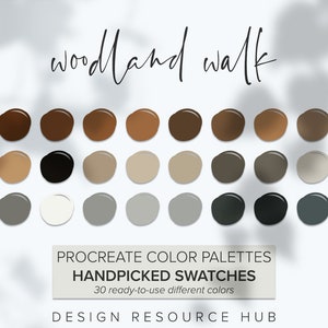 Procreate Color Palette: Woodland Walk • Graphic Design Resource • iPad ...