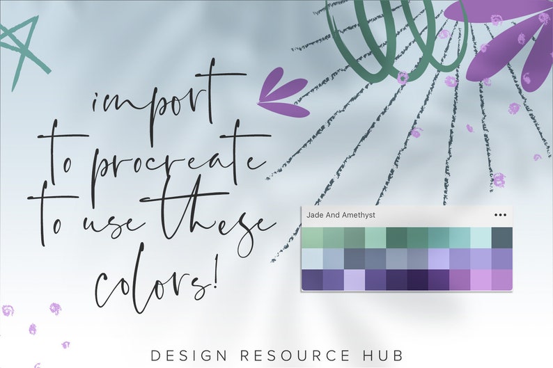 Procreate Color Palette: Jade and Amethyst • Graphic Design Resource ...
