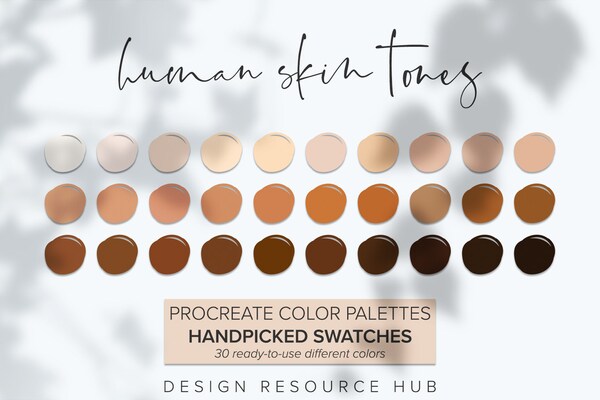 Skin Tones Procreate Color Palette For Ipad 6 Palettes 180 Etsy Canada