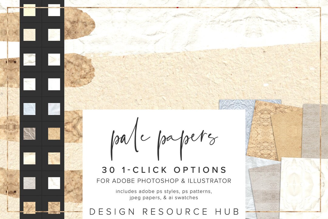 Pale Paper Photoshop Style Pack • One Click Layer Style Pack • Includes ...