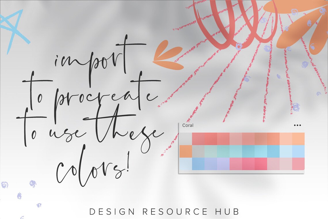 Procreate Color Palette: Coral Graphic Design Resource - Etsy