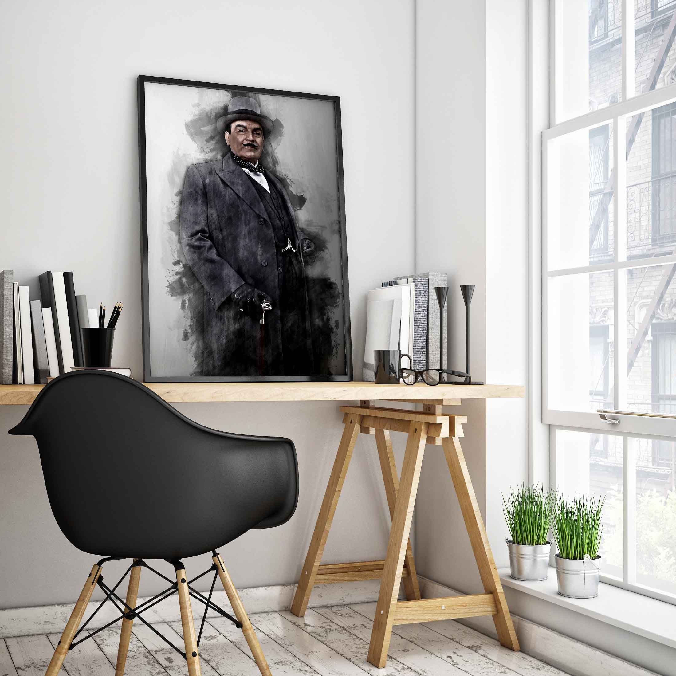 Poirot print Poirot poster Hercule Poirot art print home | Etsy