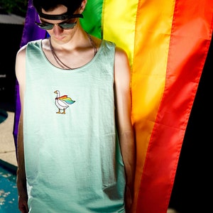 Goose Pride Rainbow Tank Top | LGBTQ+ Pride | Pride Tank | Embroidered ...
