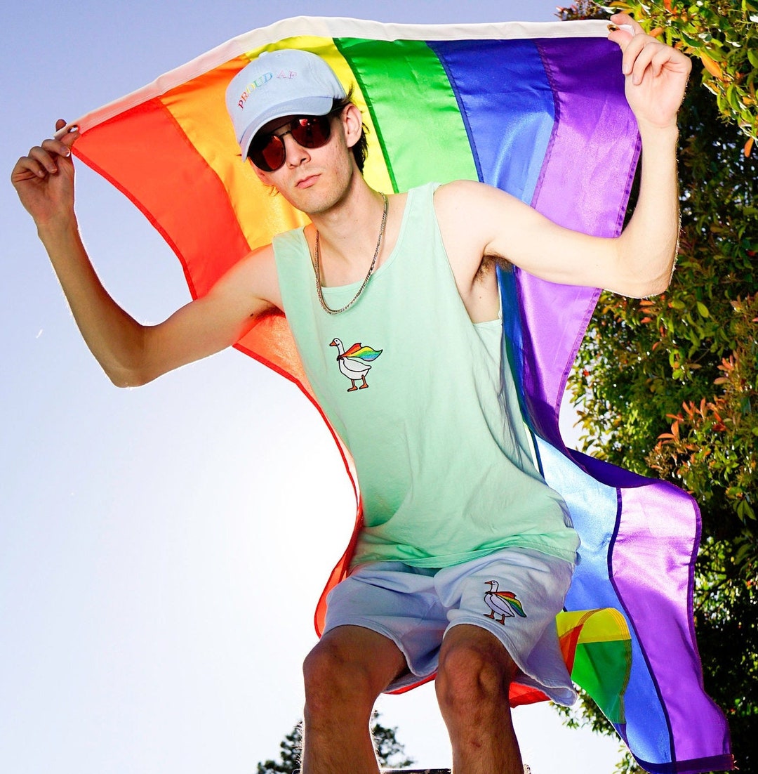 Goose Pride Rainbow Tank Top | LGBTQ+ Pride | Pride Tank | Embroidered ...