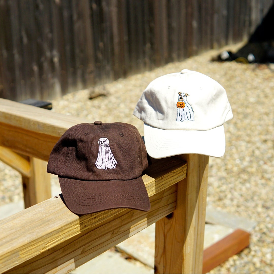 Ghost Dog Ghost Baseball Cap | Embroidered Hat | Halloween Baseball Cap | Ghost Dog Dad Hat ...