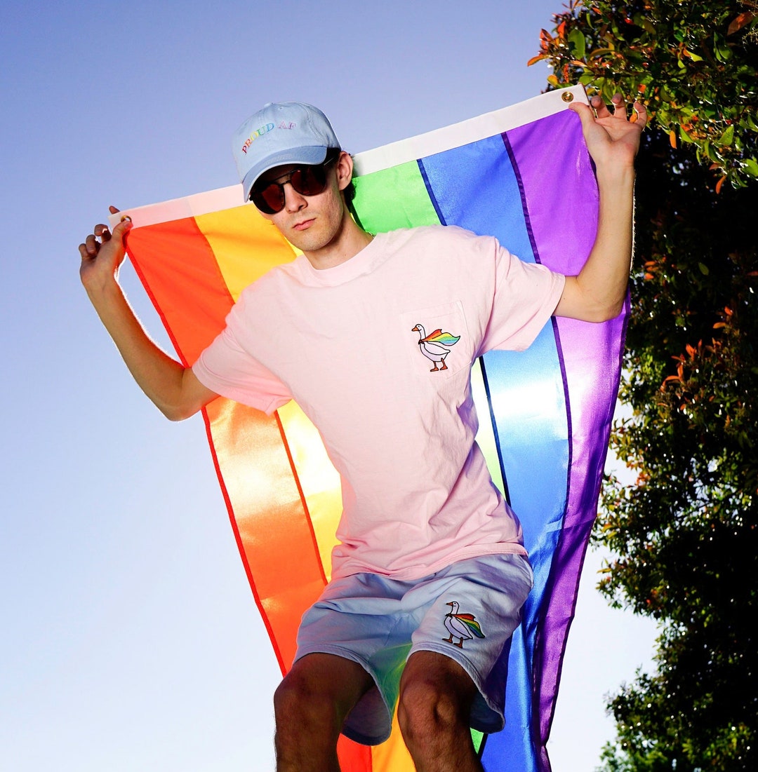 Goose Pride Rainbow Pocket Tee | LGBTQ+ Pride Shirt | Pride Embroidery ...