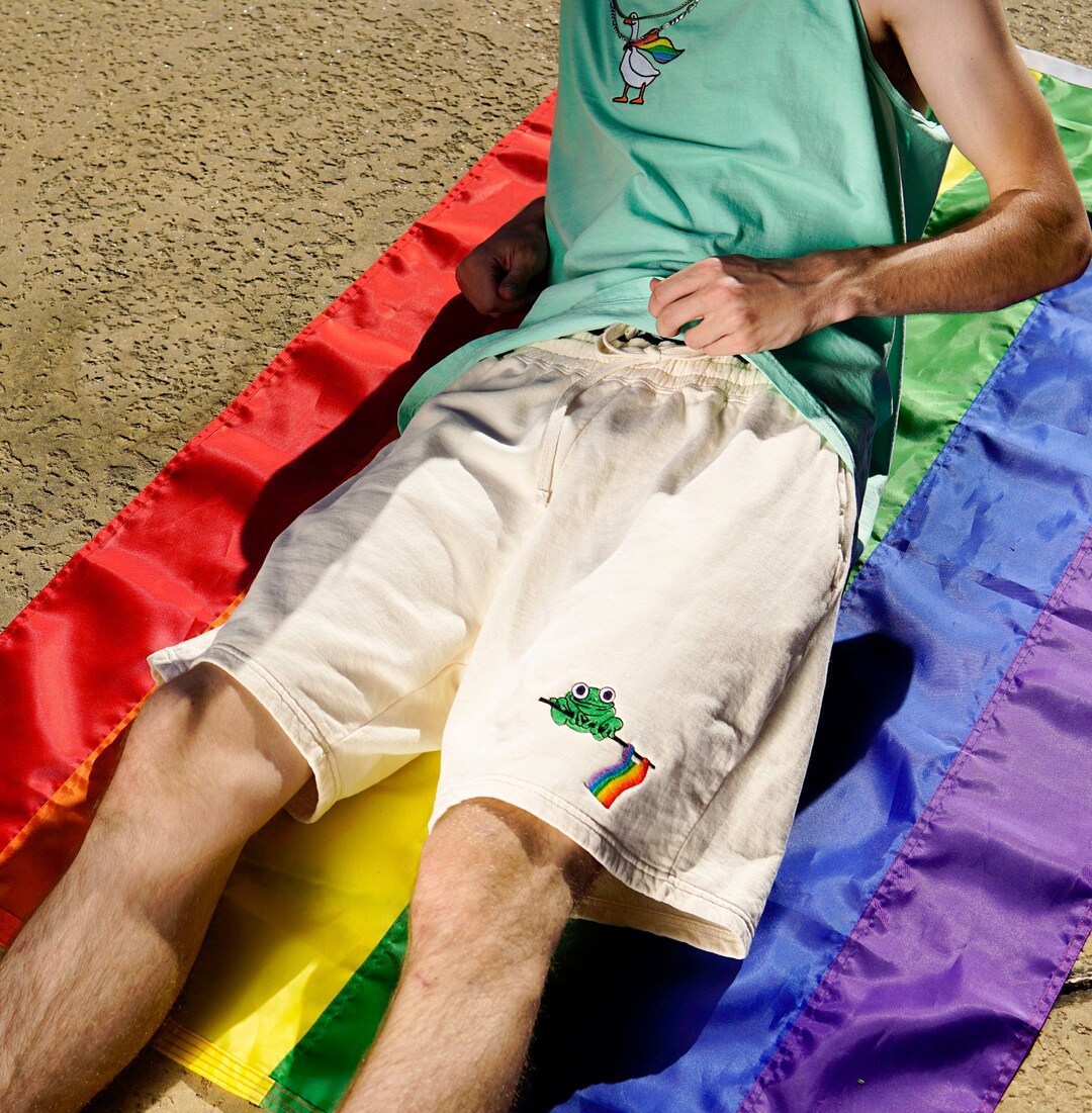 Frog Pride Rainbow Shorts | LGBTQ+ Pride | Embroidered Shorts | Pride ...