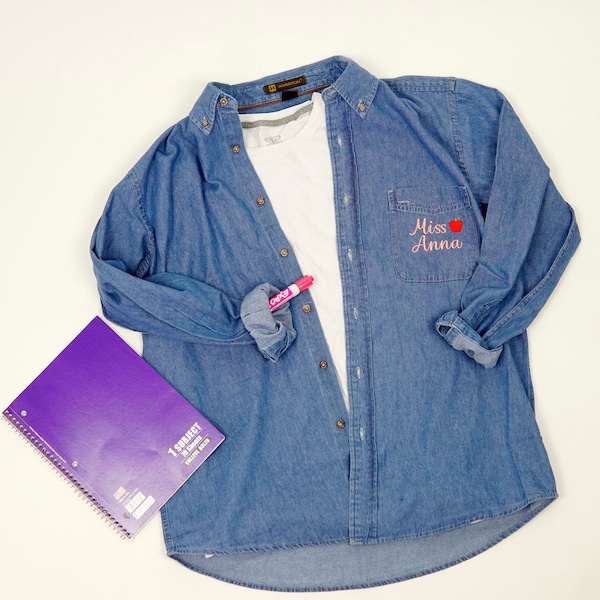 Teacher Button up Shirt - Etsy