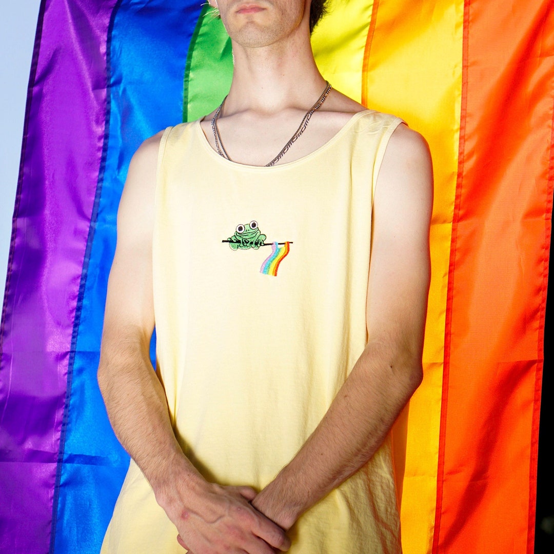 Frog Pride Rainbow Tank Top | LGBTQ+ Pride | Pride Tank | Embroidered ...