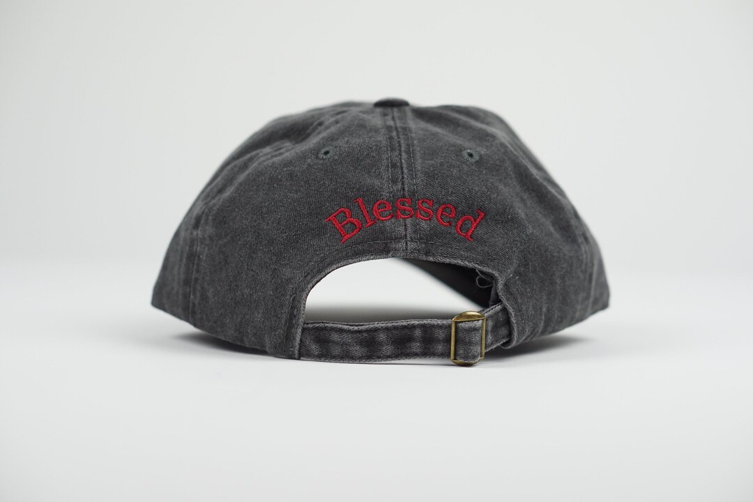 Blessed Custom Pigment-dyed Dad Hat | Faith Hat | Baseball Cap | Dad ...