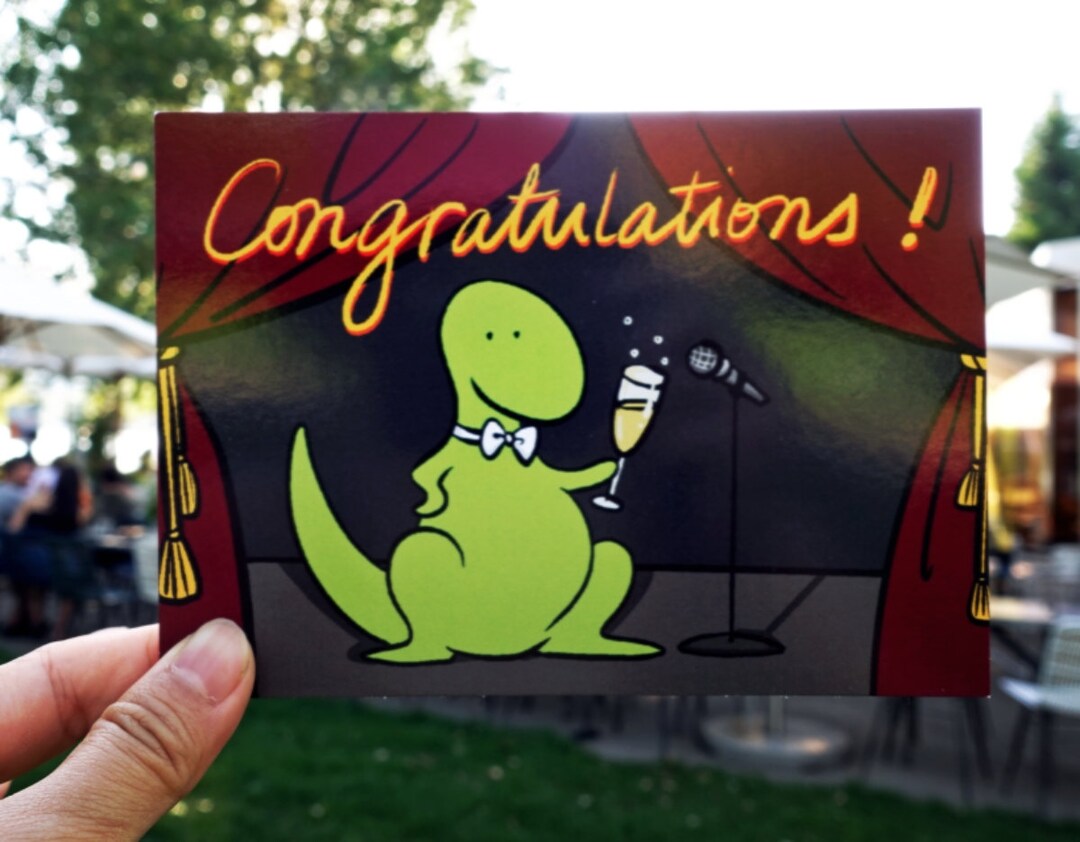 Congratulations Card - Dinosaur - Etsy