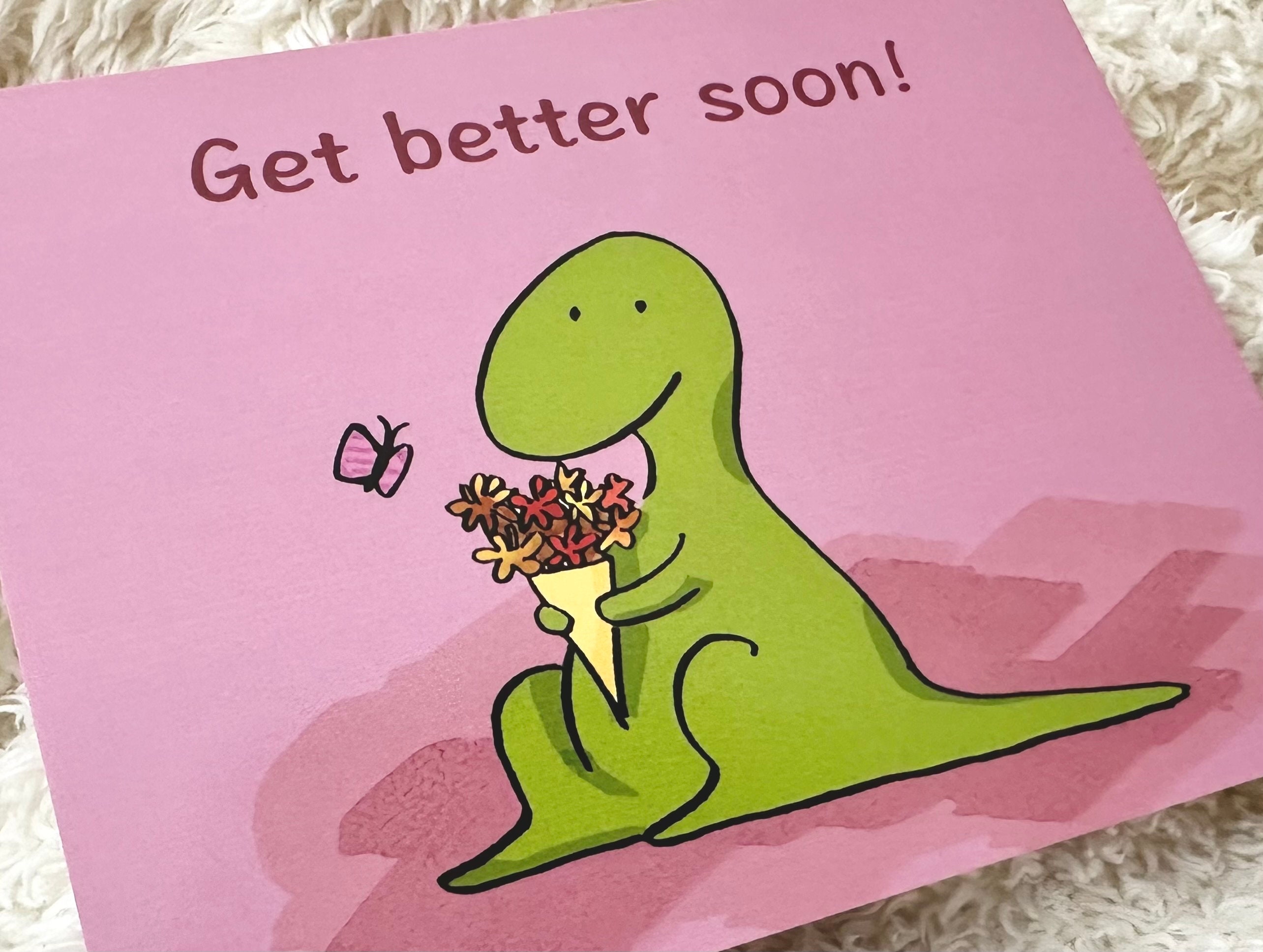 Get Better Soon Card Dinosaur - Etsy