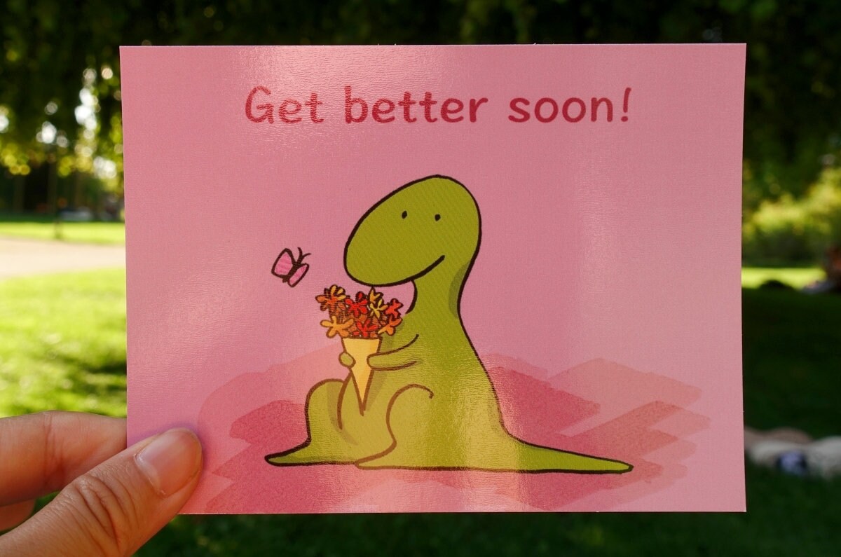 Get Better Soon Card Dinosaur - Etsy