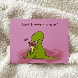 Get Better Soon Card Dinosaur - Etsy