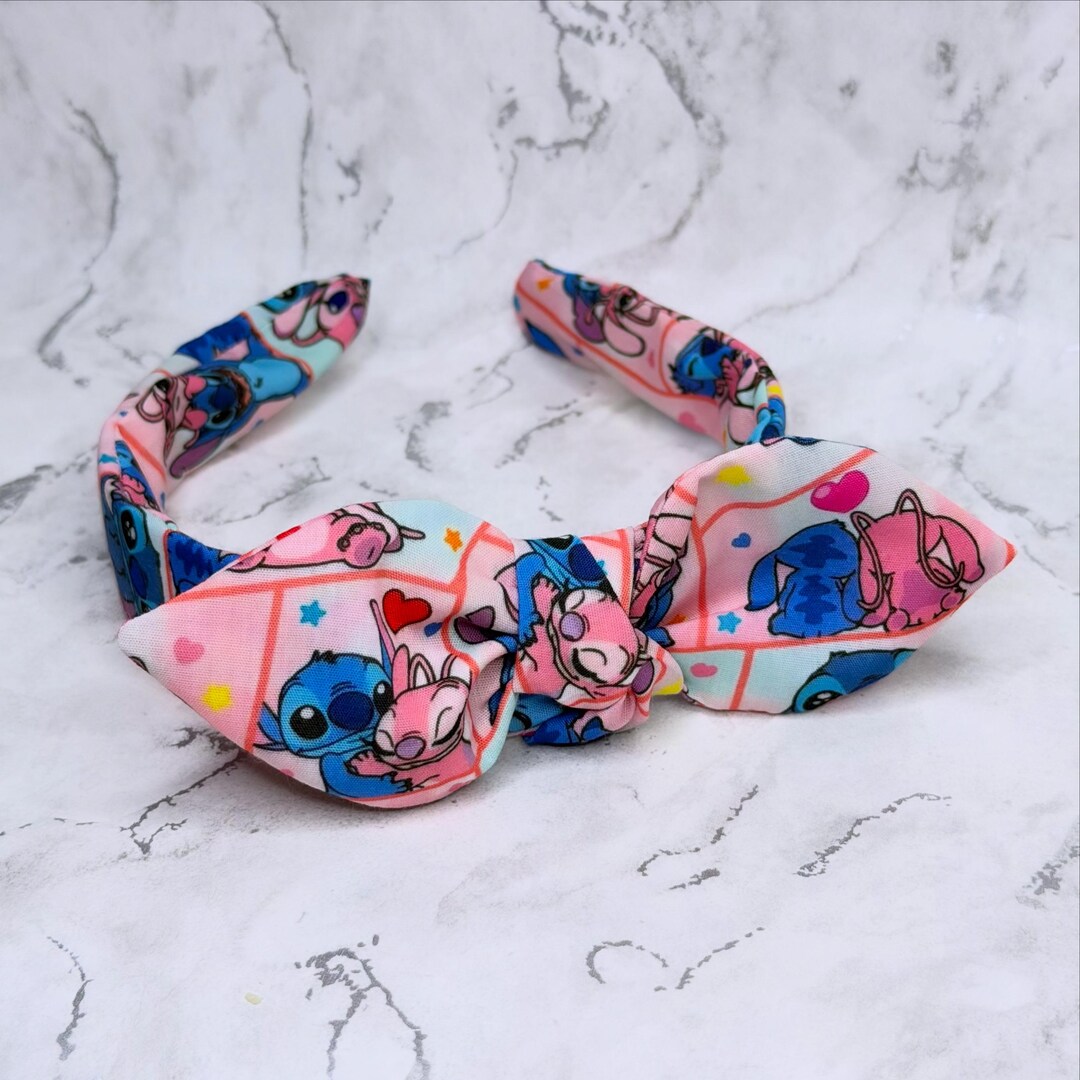 Blue & Pink Alien - Knotted Bow Headband, Hair Accessories, Scrunchie ...